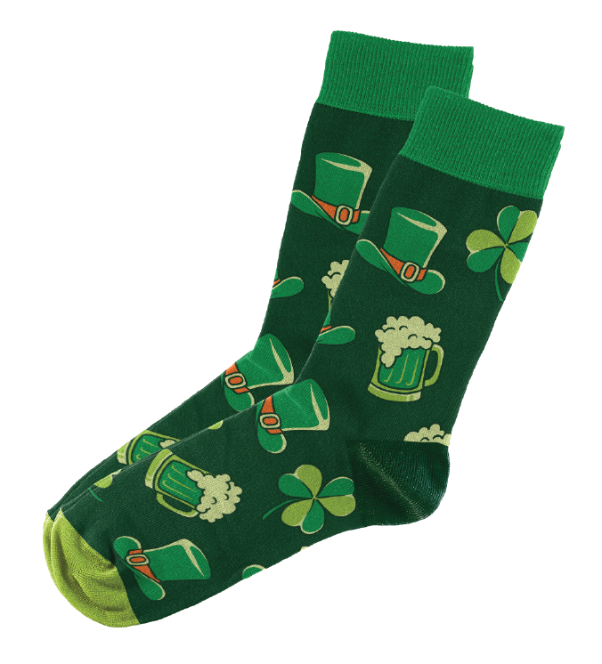 St Patty Green Socks | Sillies Men & Women, Novelty Fun Socks, Cotton ...