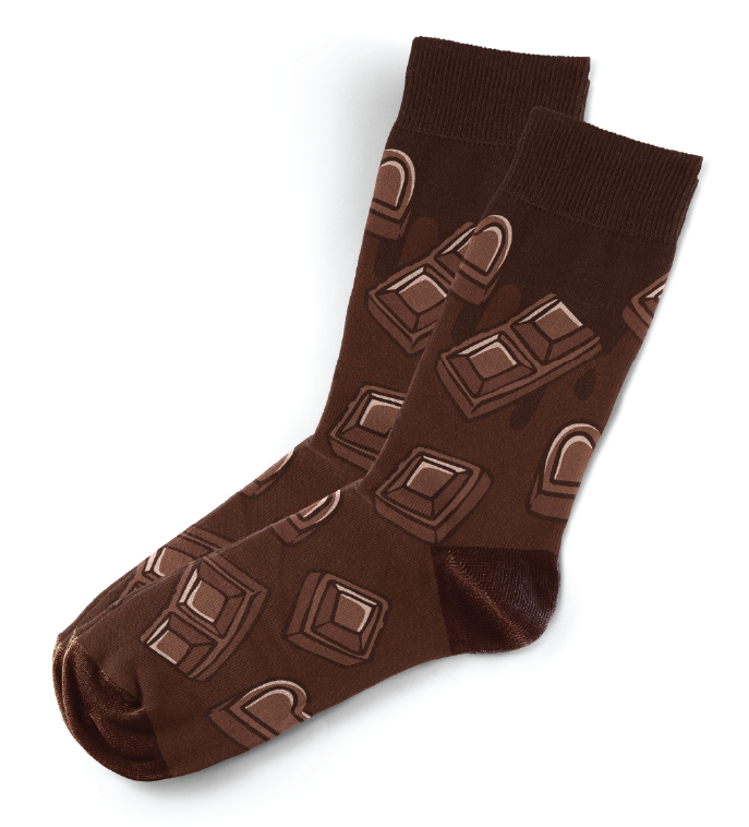 Chocolate Socks | Sillies Men & Women, Novelty Fun Socks, Cotton Blend ...