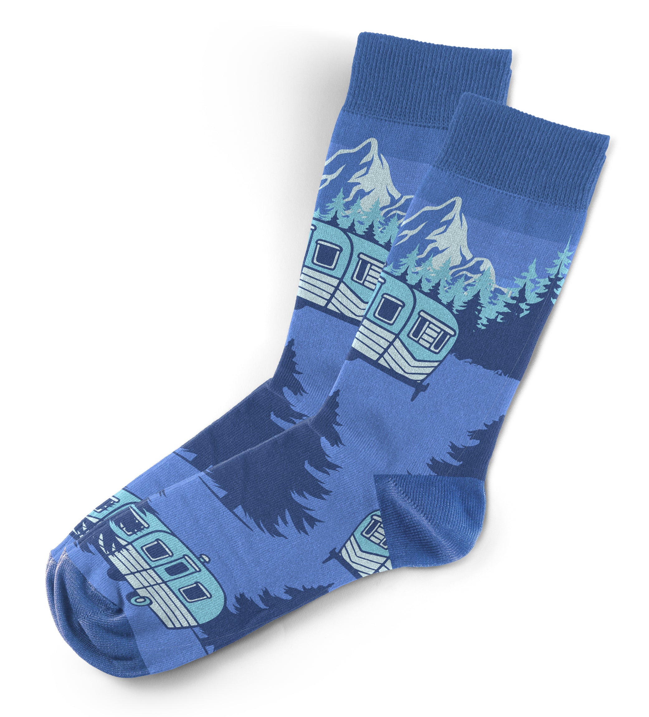 Blue Camper Van Socks | Sillies Men & Women, Novelty Fun Socks, Cotton ...