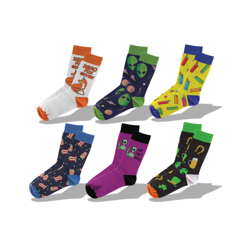 6-pack Subscription Socks Gift Box | Sillies Men & Women, Novelty Fun ...