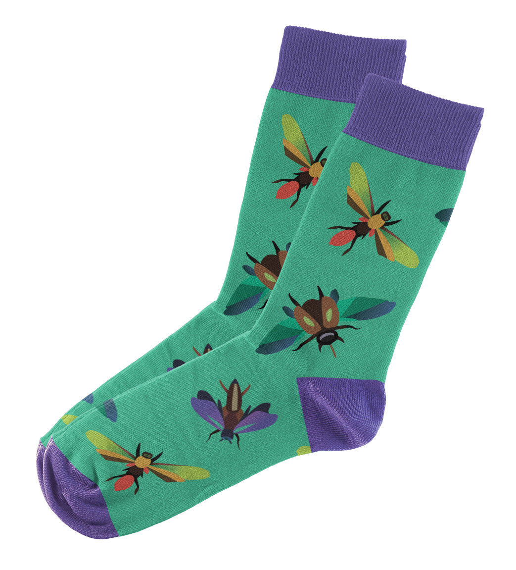 Green Fly Socks | Sillies Men & Women, Novelty Fun Socks, Cotton Blend ...