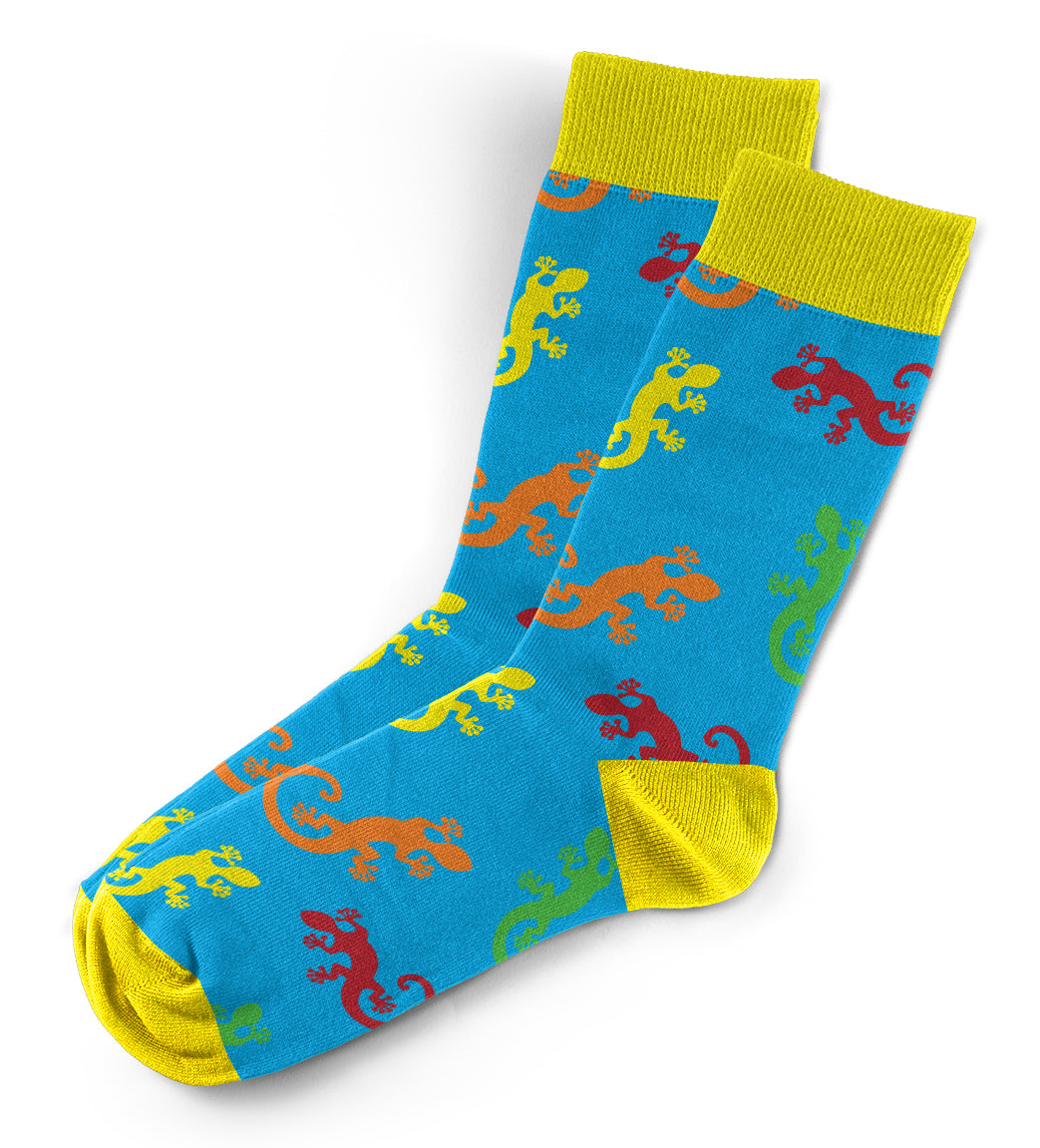 Gecko Socks | Sillies Men & Women, Novelty Fun Socks, Cotton Blend ...