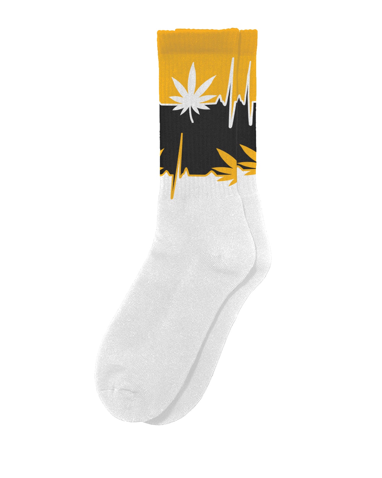 Black and Yellow Weed-Beat Socks | Sillies Men & Women, Novelty Fun ...