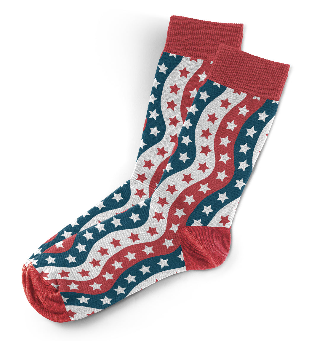Red Stars and Stripes Socks | Sillies Men & Women, Novelty Fun Socks ...